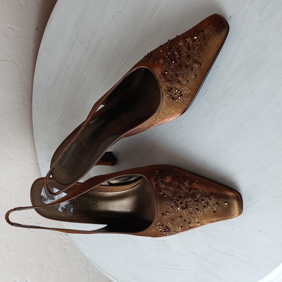 Metaphor | Shoes | Metaphor Beaded Slingback Heels | Poshmark